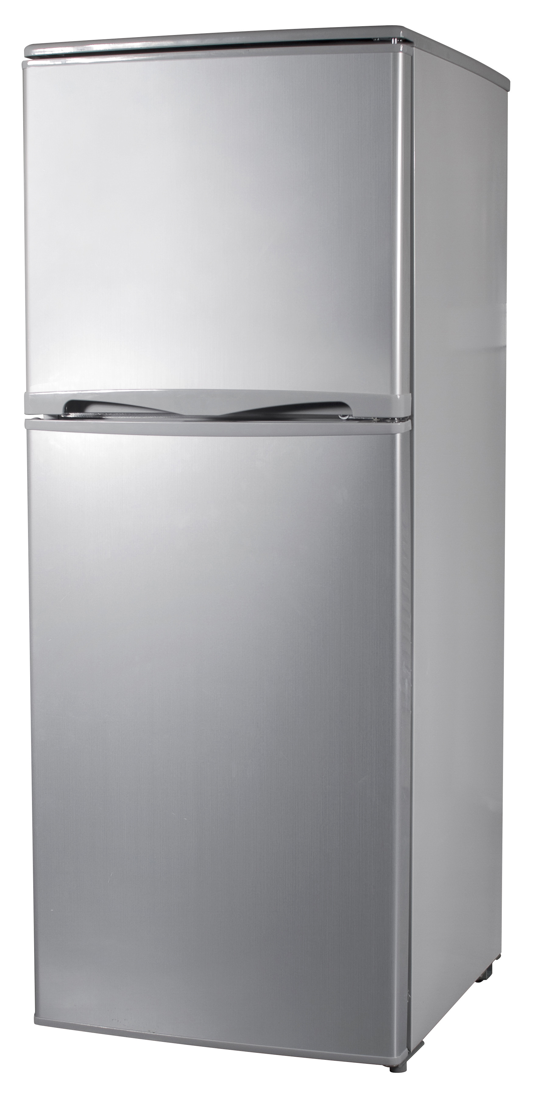 Silver Compact Double Door Fridge , 2 Door Bar Fridge Freezer Recessed ...